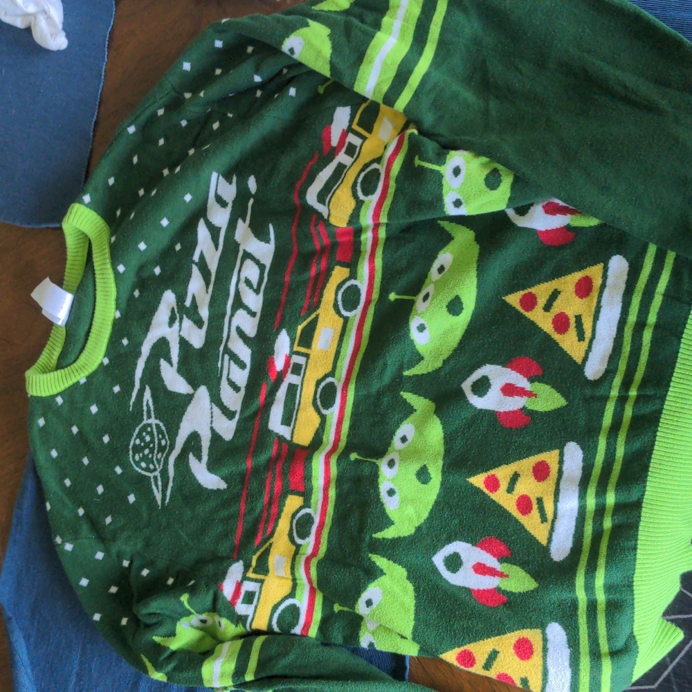 Toy Story Alien Pizza Planet Ugly Christmas Sweater - Gem